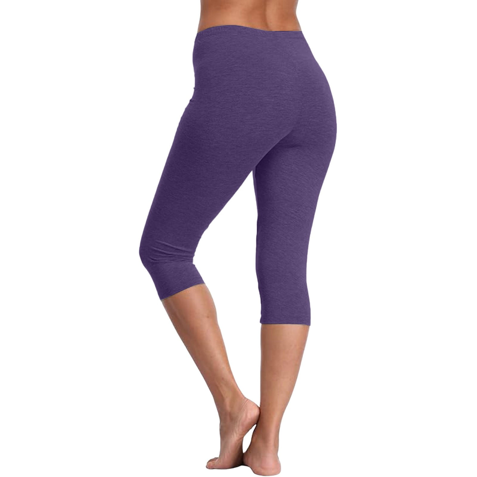 Workout Capri Leggings for Women Soft 3/4 Length Stretch Yoga Pants ...