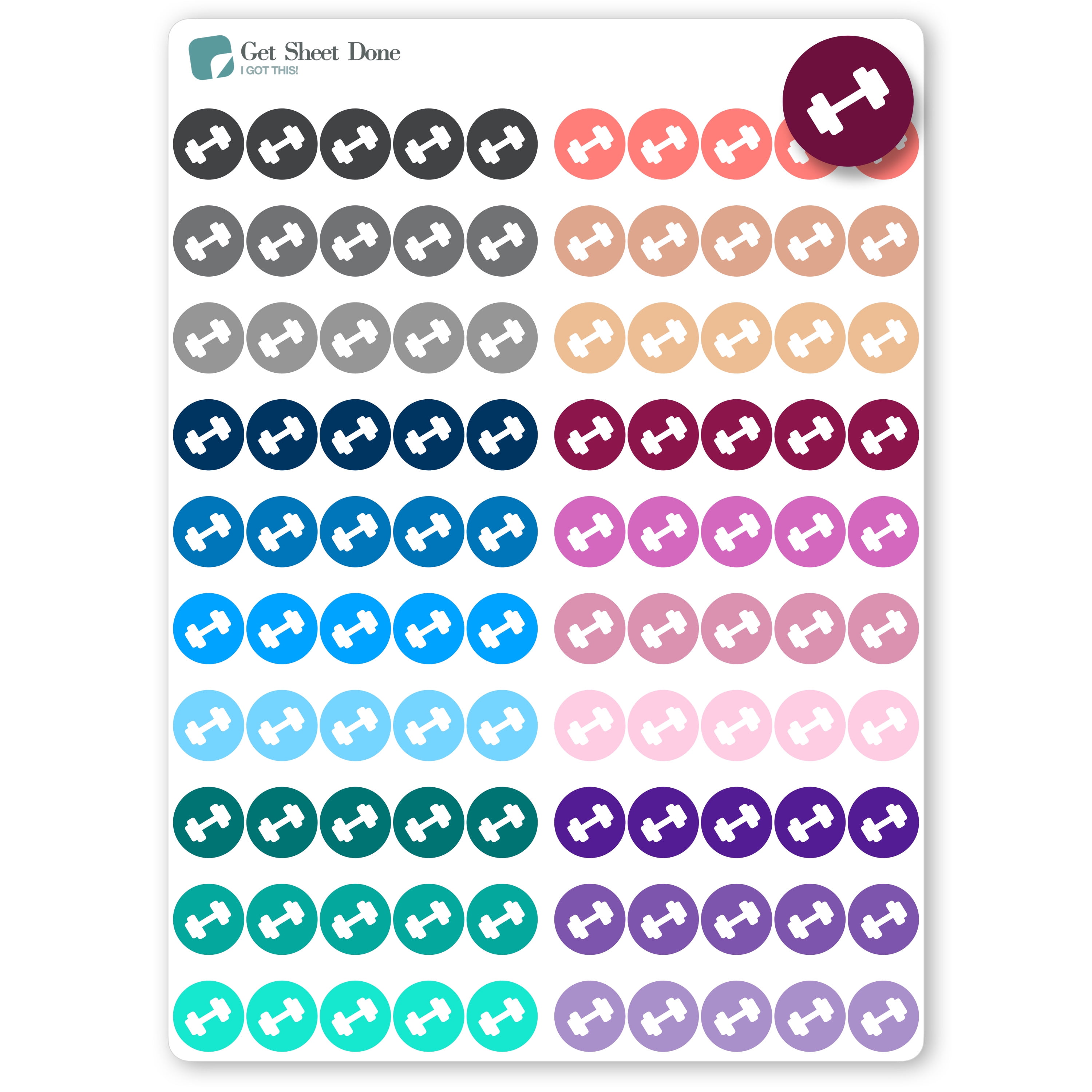 Workout Dot Planner Stickers / Appointments Reminder Stickers / Chore ...