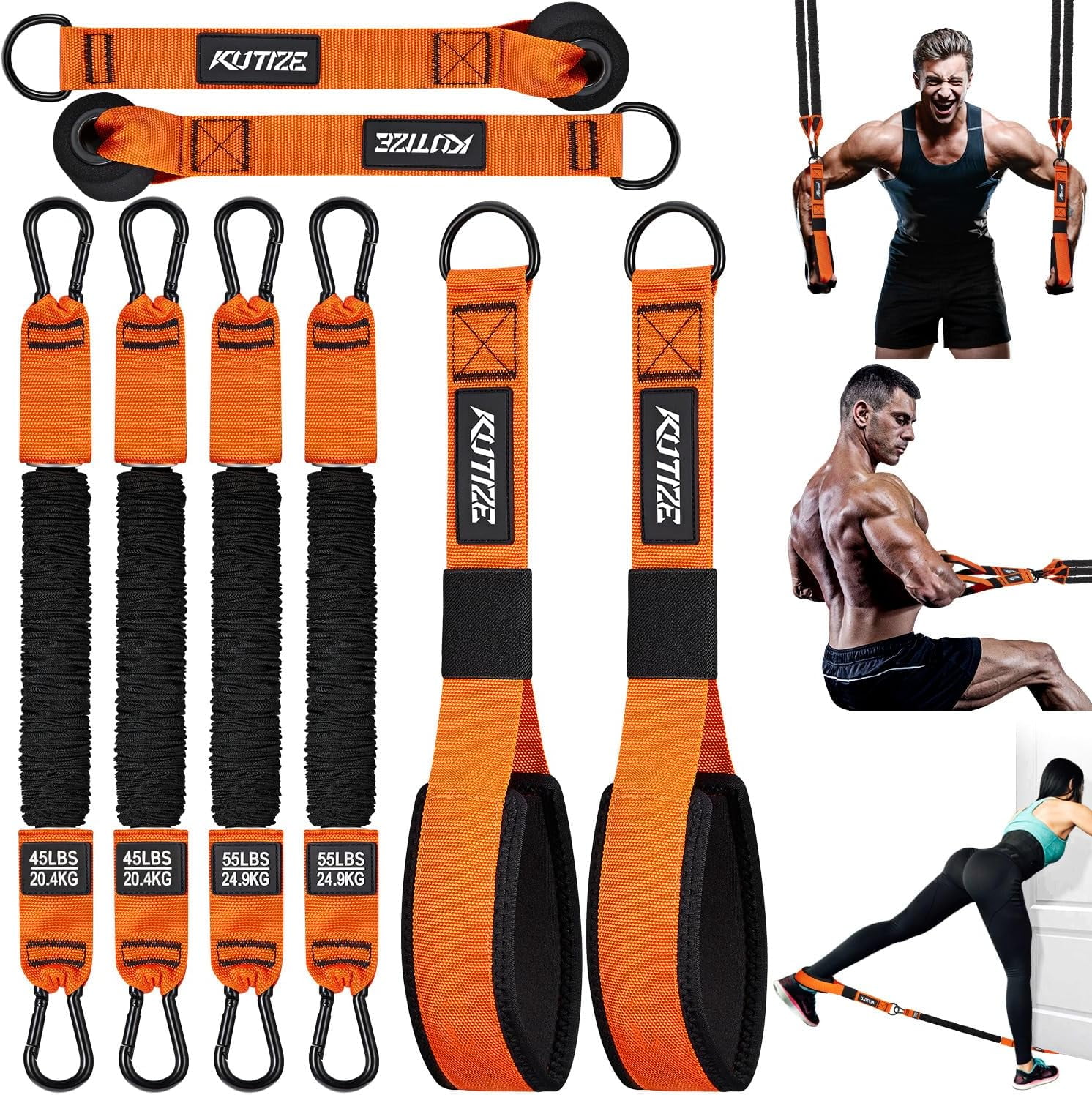 Workout Equipment, Home Gym Resistance Bands for Push Downs, Seated ...