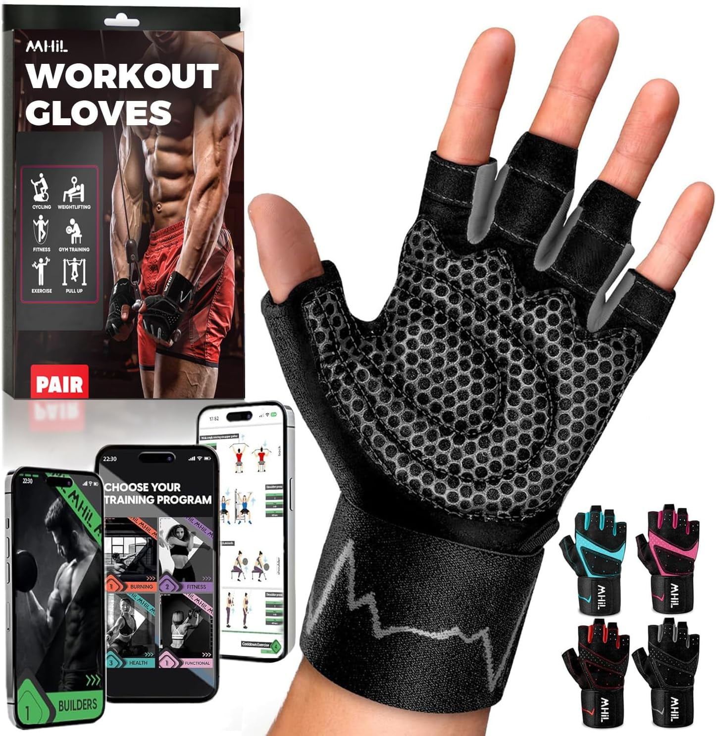 Workout Gloves for Men – Comfortable Gym Gloves for Men with Enhanced ...