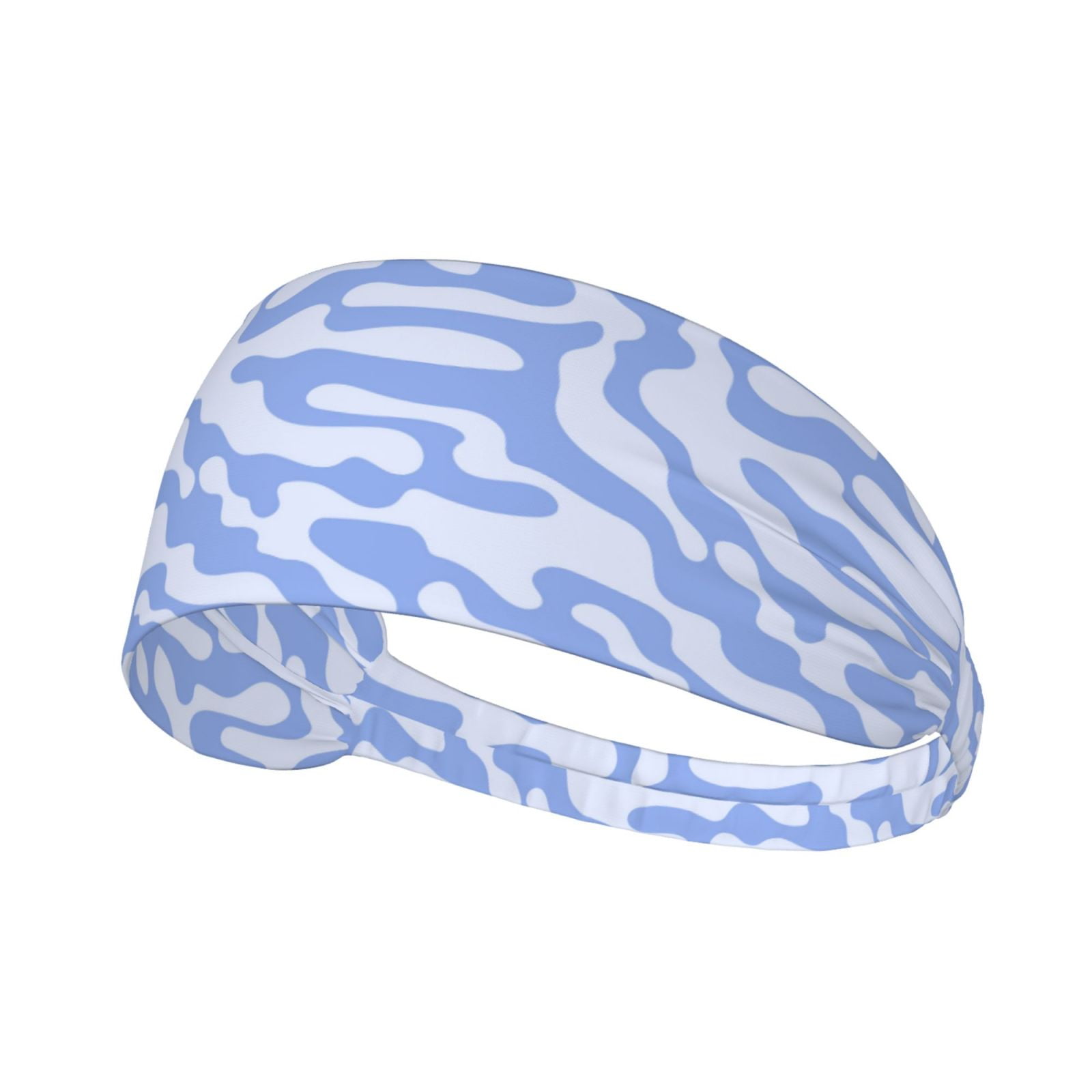 Workout Headbands for Women - Light Blue Camouflage Stretchy Non-Slip ...