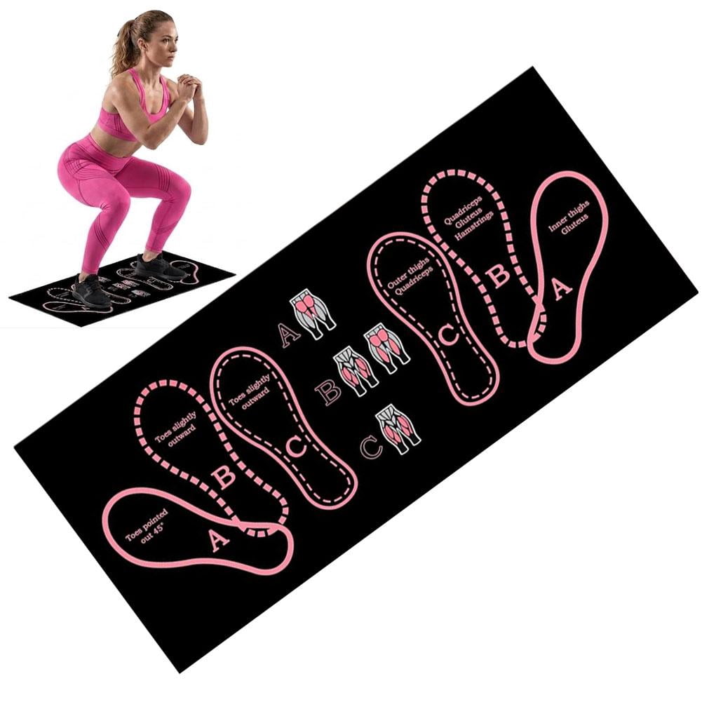 Workout Mat with Squat Guide, Diatomaceous Earth, Anti-Slip, Noise ...