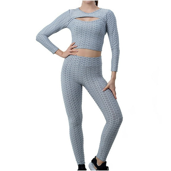 Bloomae Women 2 Piece Seamless Workout Sets Full Zip Up Long Sleeve ...