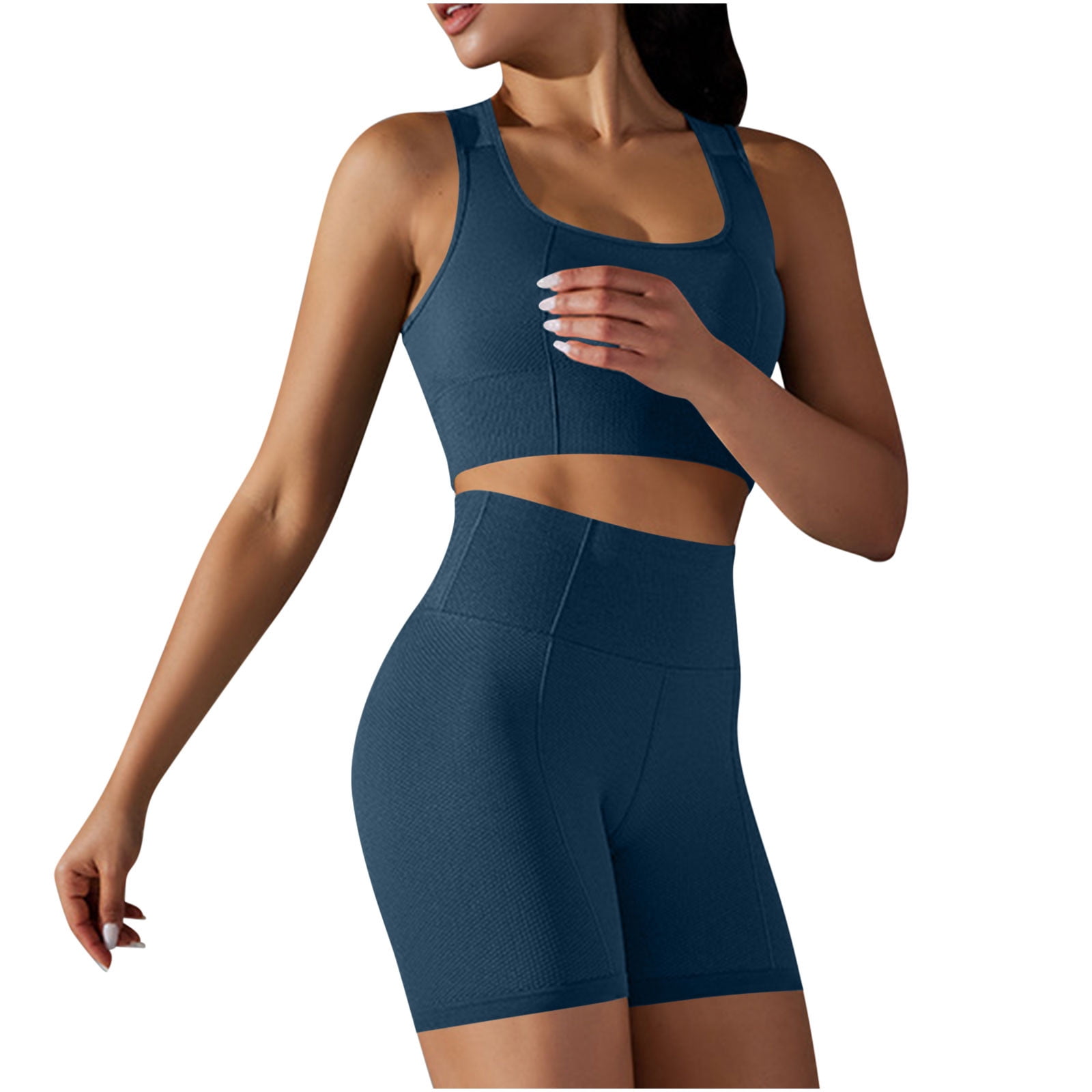 Workout Sets for Women qolati 2 Piece Sweatsuit High Waisted Seamless ...