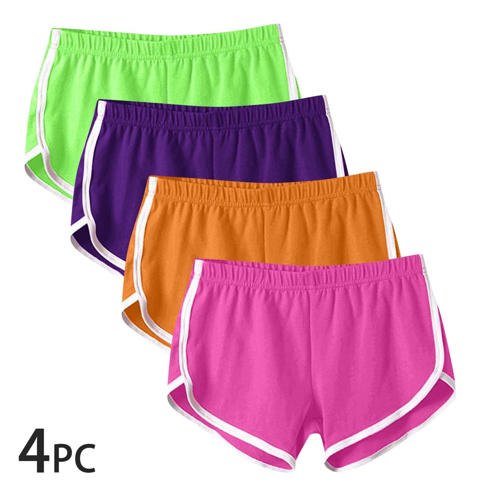Workout Shorts 4 PCS for Women Summer Casual Dolphin Sports Gym Shorts ...