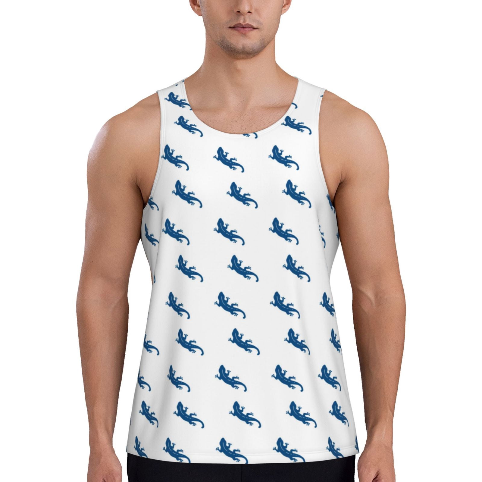 Workout Tank Tops Men, Cartoon Cute Lizard Gecko_D Quick Dry Sleeveless ...