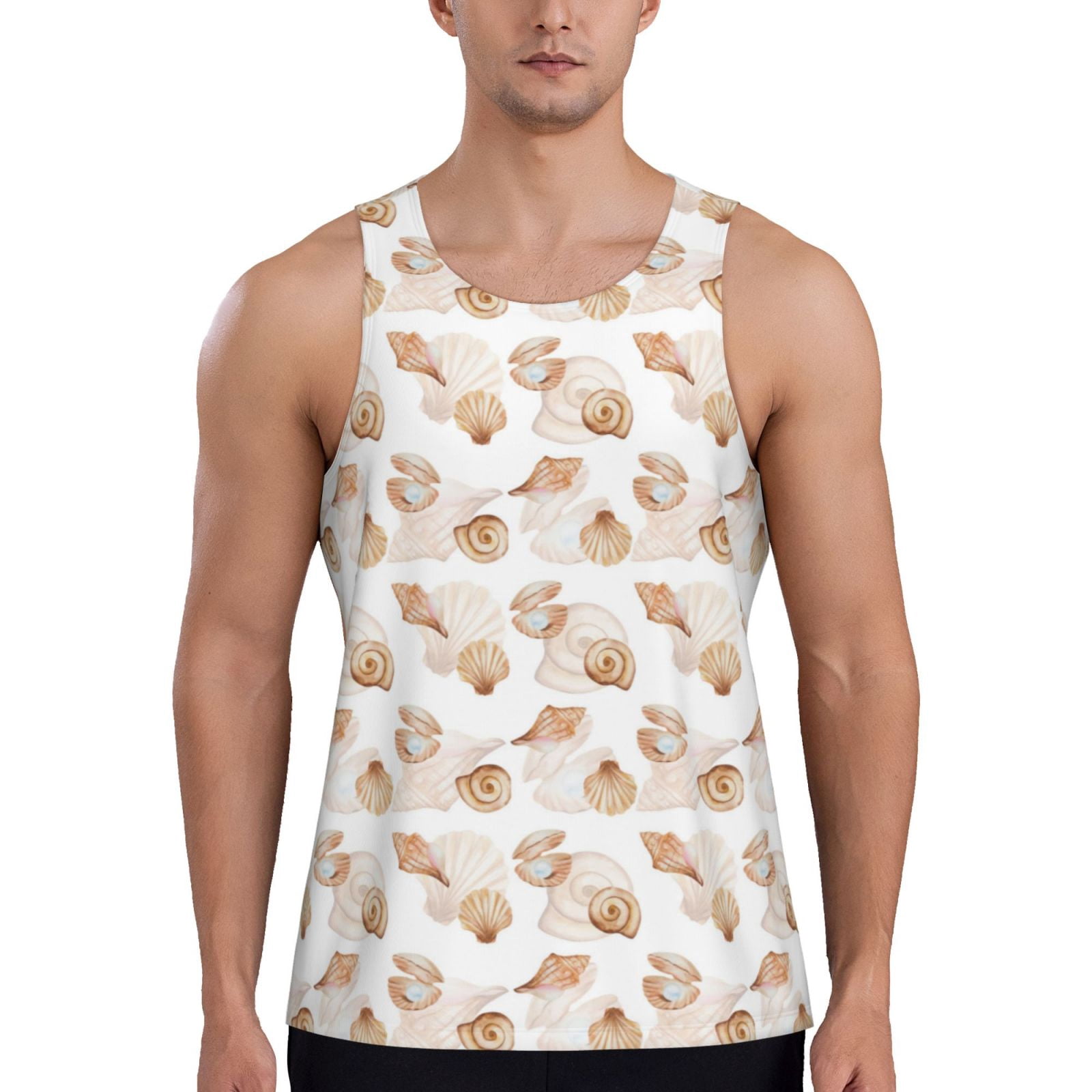 Workout Tank Tops Men, Conch Shell No.J920 Quick Dry Sleeveless Shirt ...