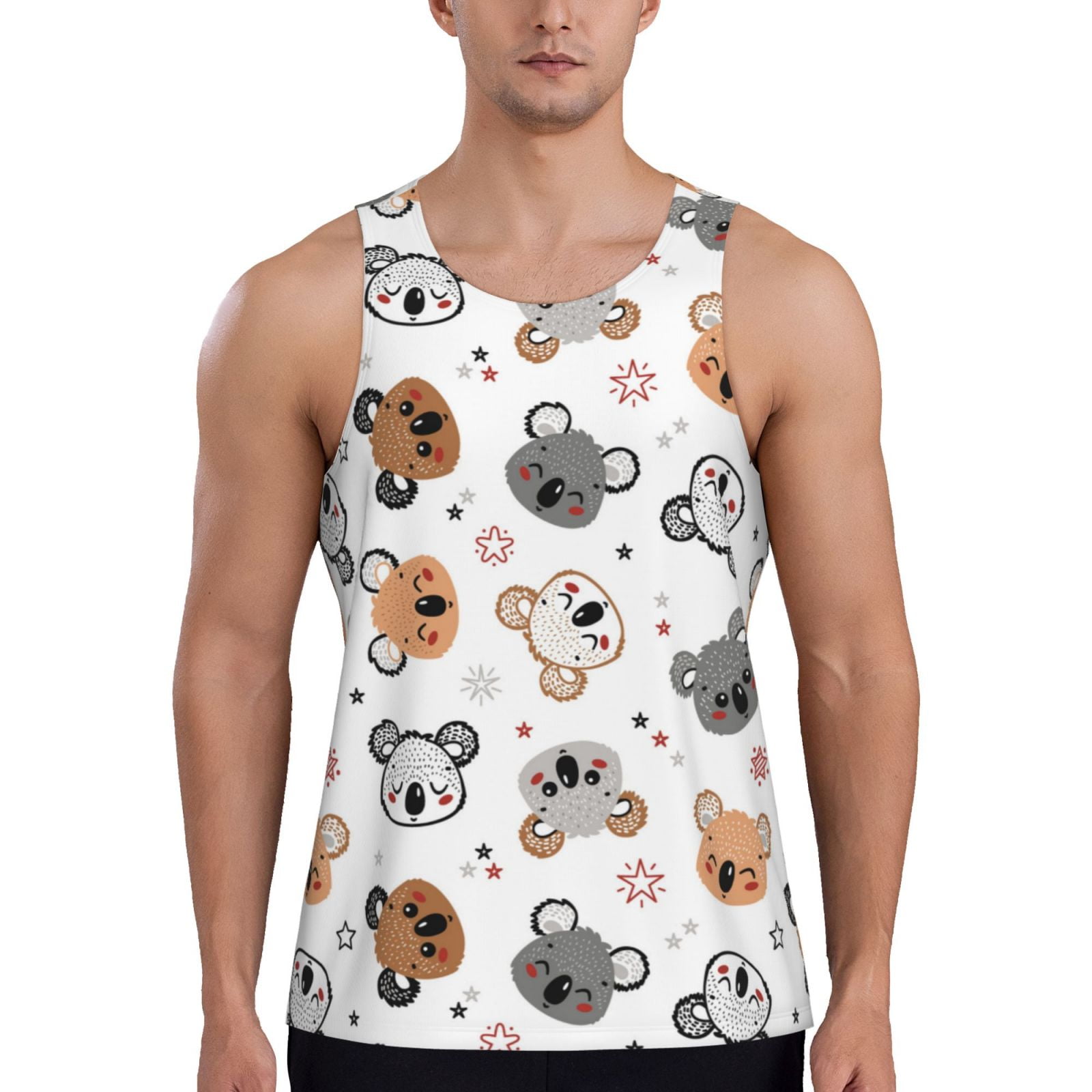 Workout Tank Tops Men, Cute Koala Stars Doodle Quick Dry Sleeveless ...