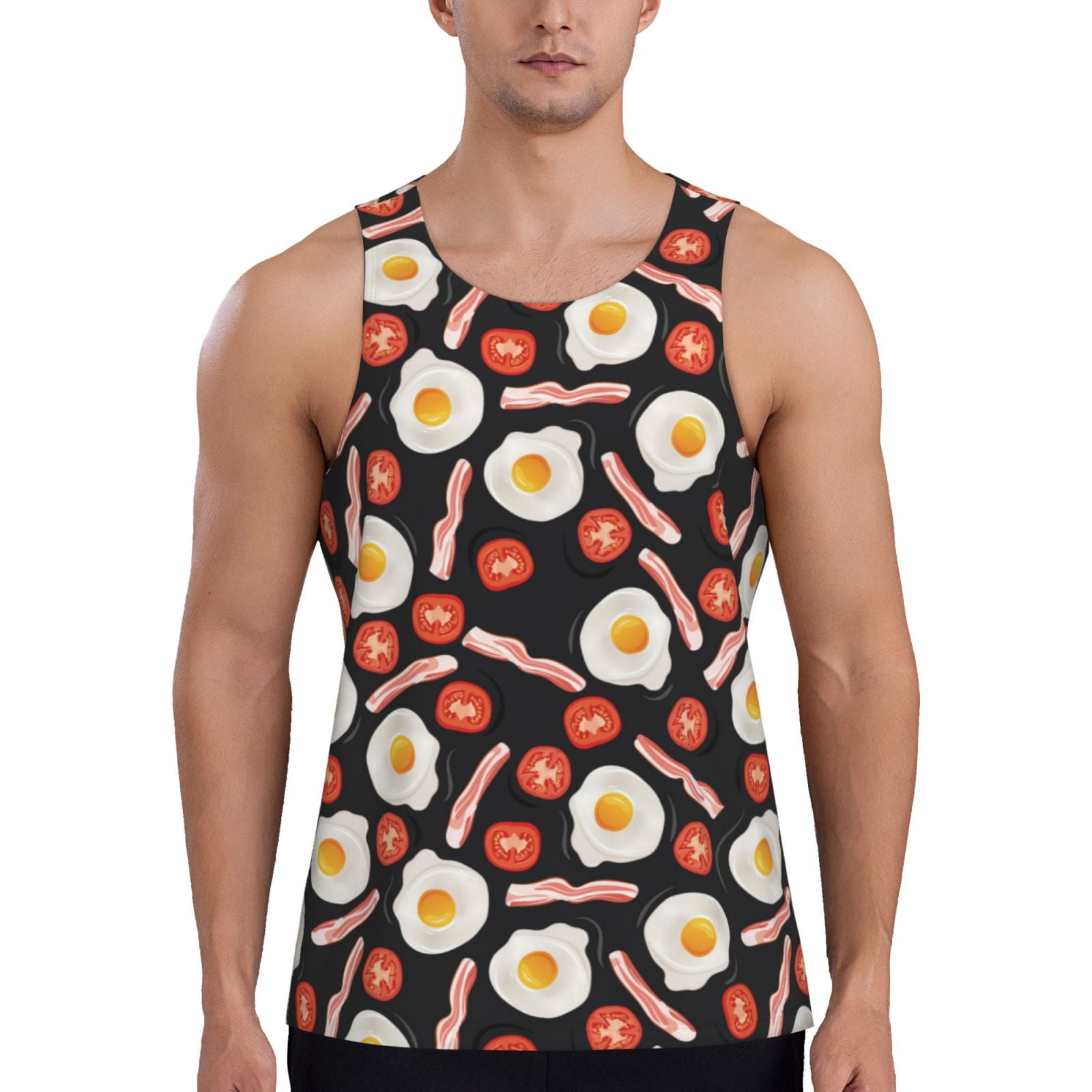 Workout Tank Tops Men, Tomato Bacon Omelette Quick Dry Sleeveless Shirt ...