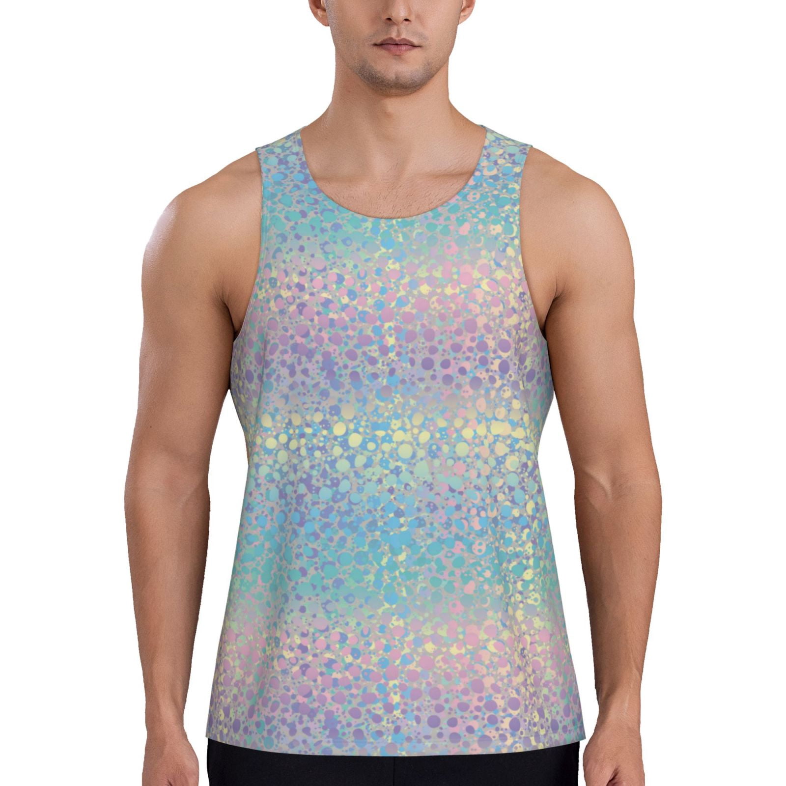 Workout Tank Tops for Men - Colorful Lightning Pattern Quick Dry Muscle ...