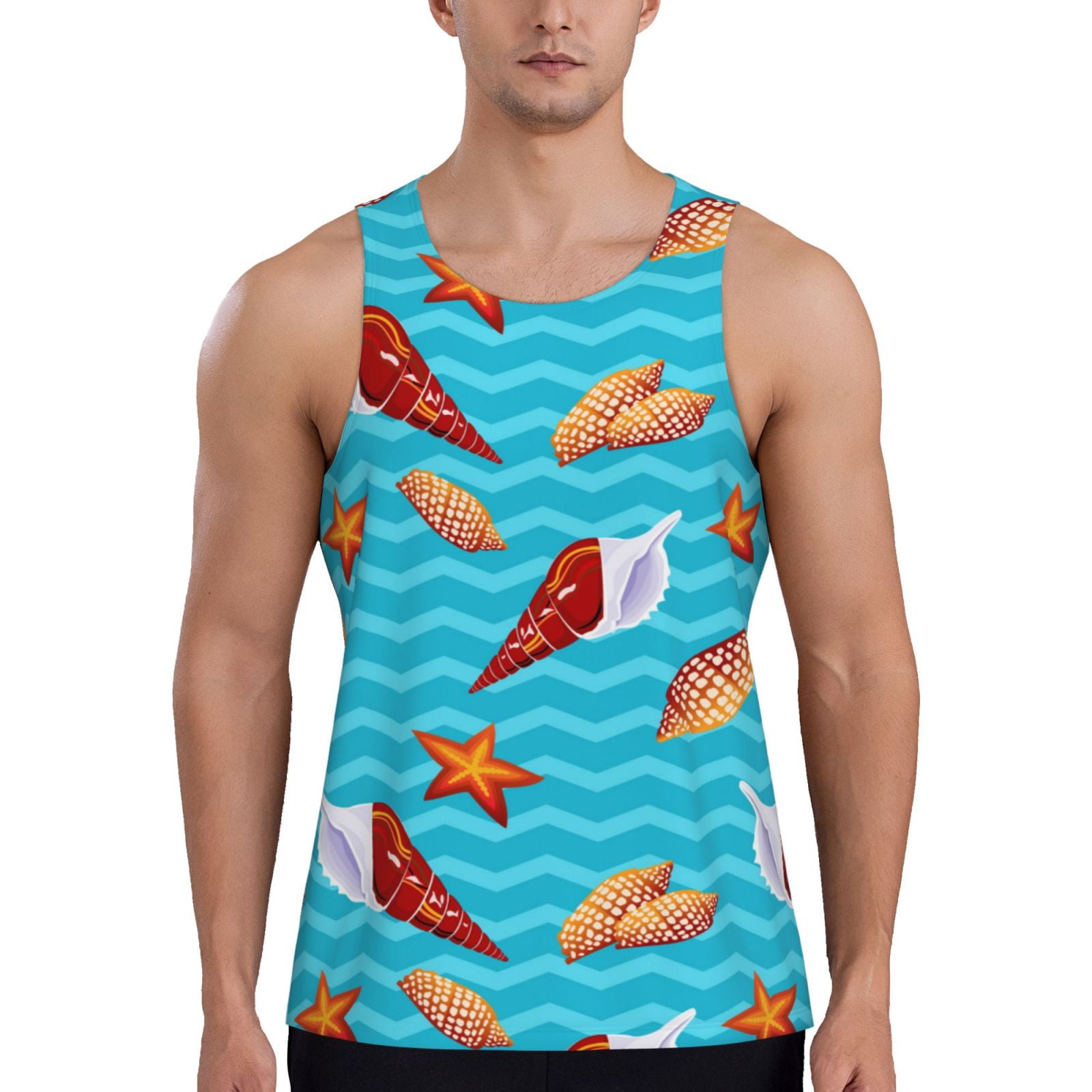 Workout Tank Tops for Men - Conch Ripples Quick Dry Muscle Sleeveless ...
