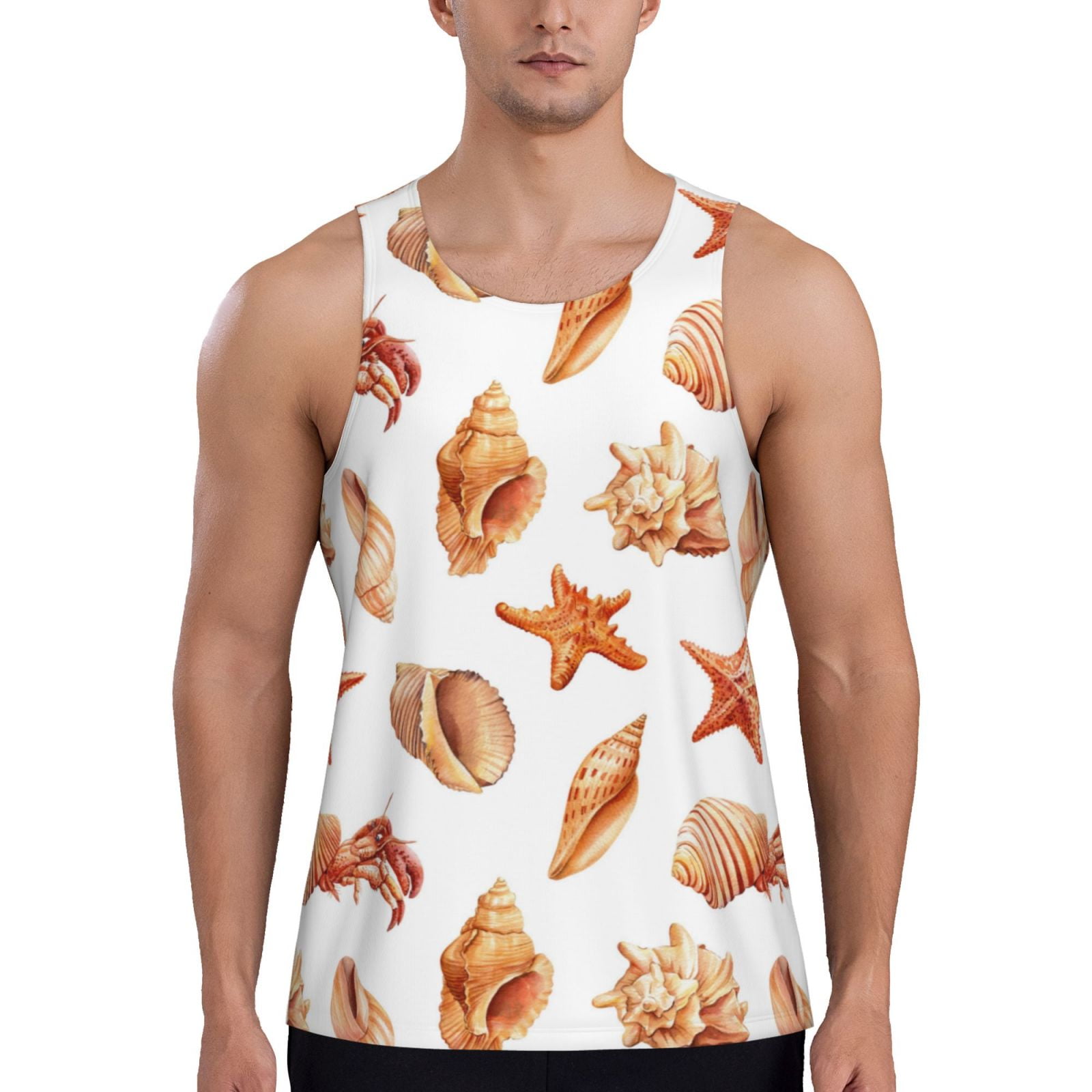 Workout Tank Tops for Men - Conch Shell No.J926 Quick Dry Muscle ...