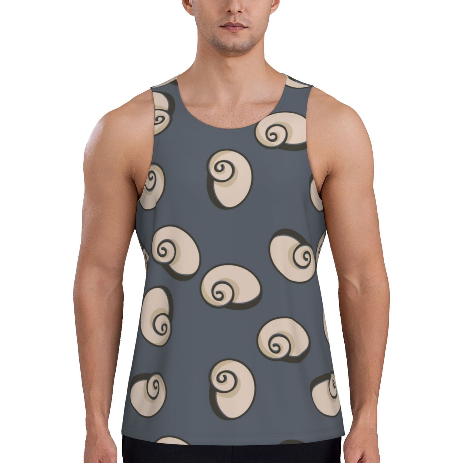 Workout Tank Tops for Men - Conch Shells Print No.9035 Quick Dry Muscle ...