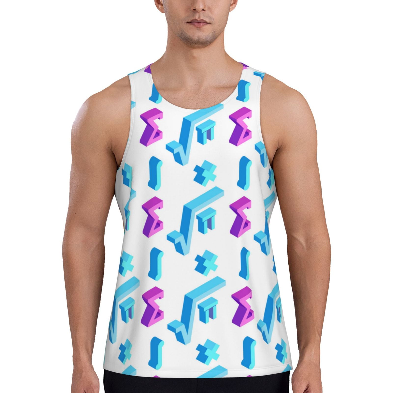 Workout Tank Tops for Men - Funny Math Symbol Print Quick Dry ...