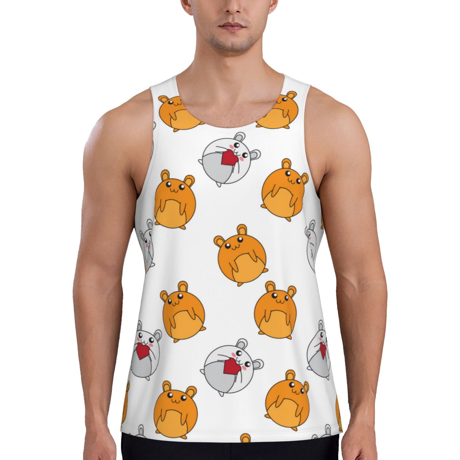 Workout Tank Tops for Men - Q Version Of Cute Hamster Love Quick Dry ...
