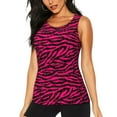 Workout Tank Tops for Women Black red pink bright zebra print ...