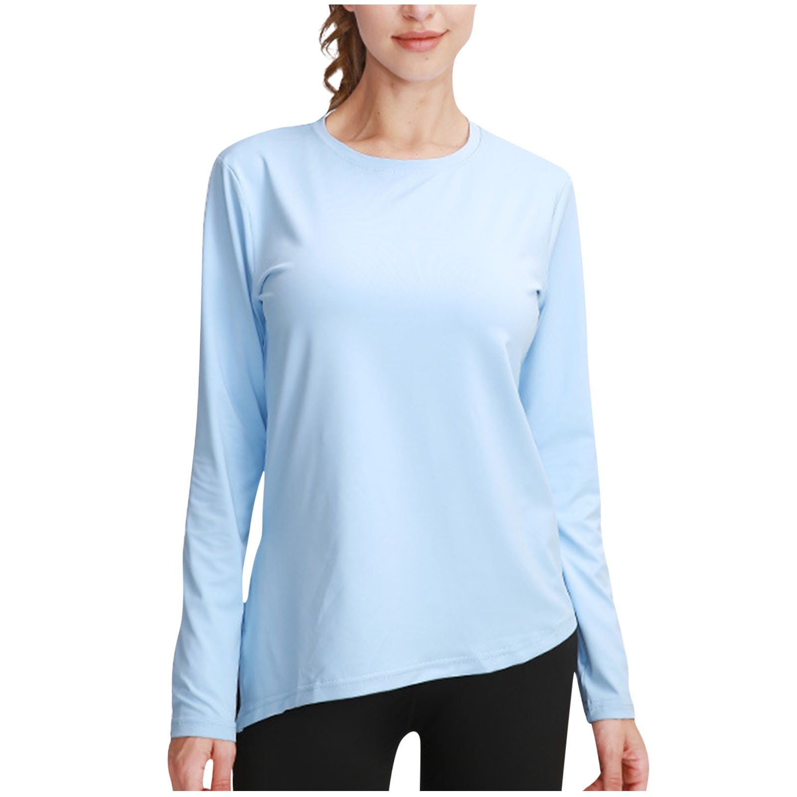 Workout Tops Womens Long Sleeve Quick Drying Lightweight Breathable Gym ...