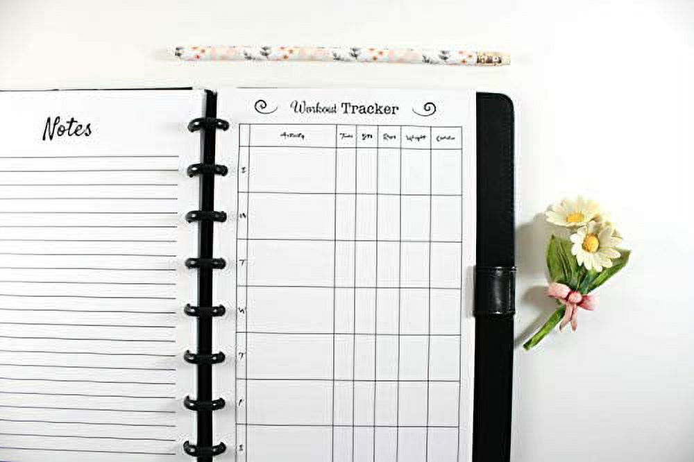 Workout Tracker, Fitness Inserts for 8 Disc Planners - Walmart.com