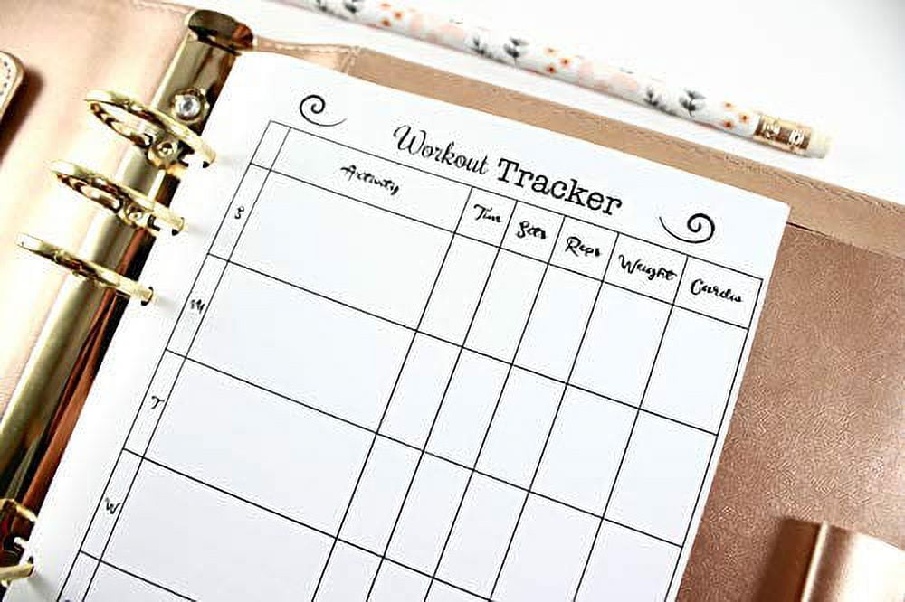 Workout Tracker, Fitness Inserts for A5 Planners - Walmart.com