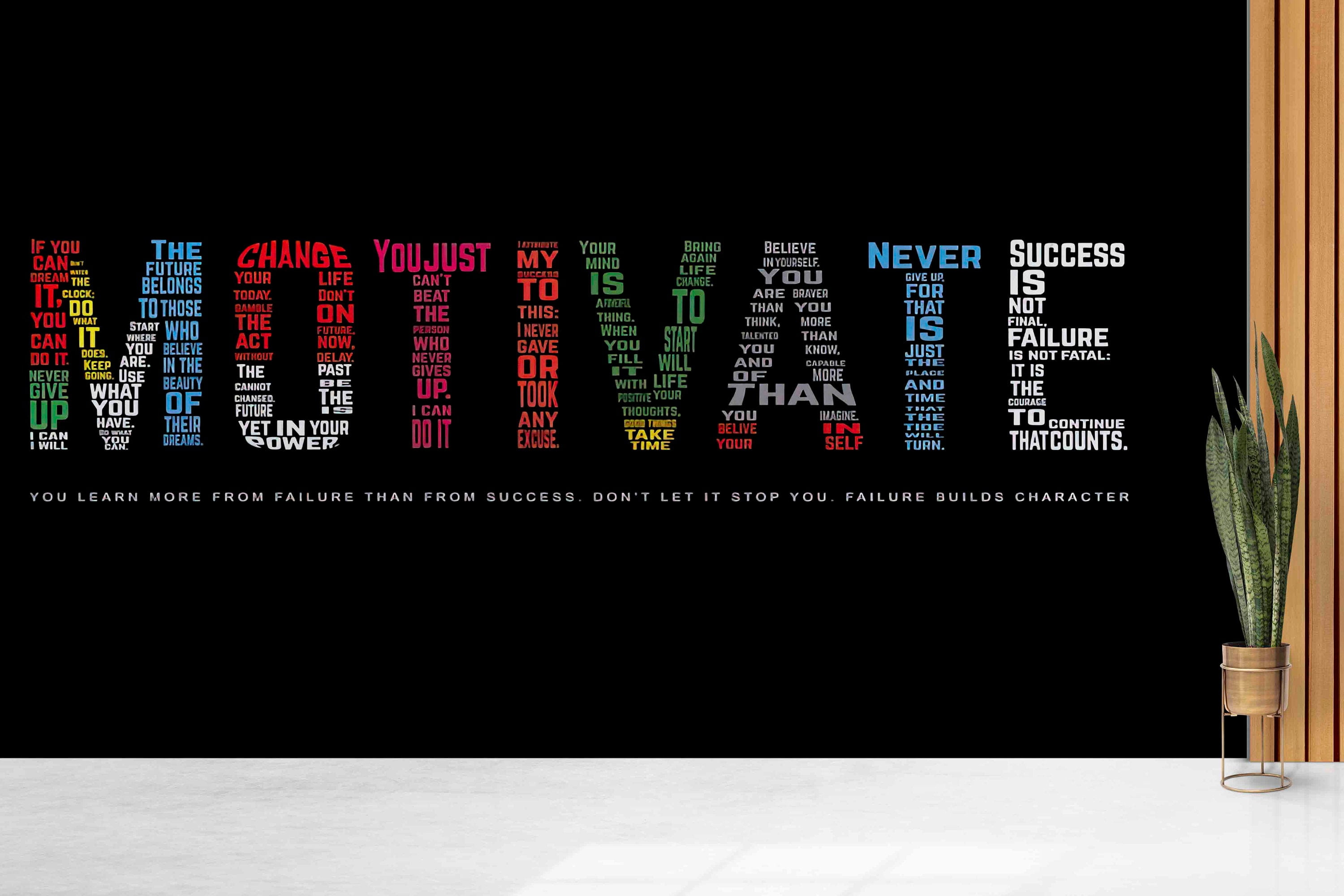 Workplace Wall Poster, Motivate, Modern Wallpaper, Wallpaper Wall Art ...