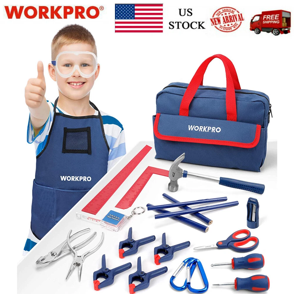 Workpro 23 Pcs Kid Tool Set With Storage Bag Hand Tools For Home Diy ...