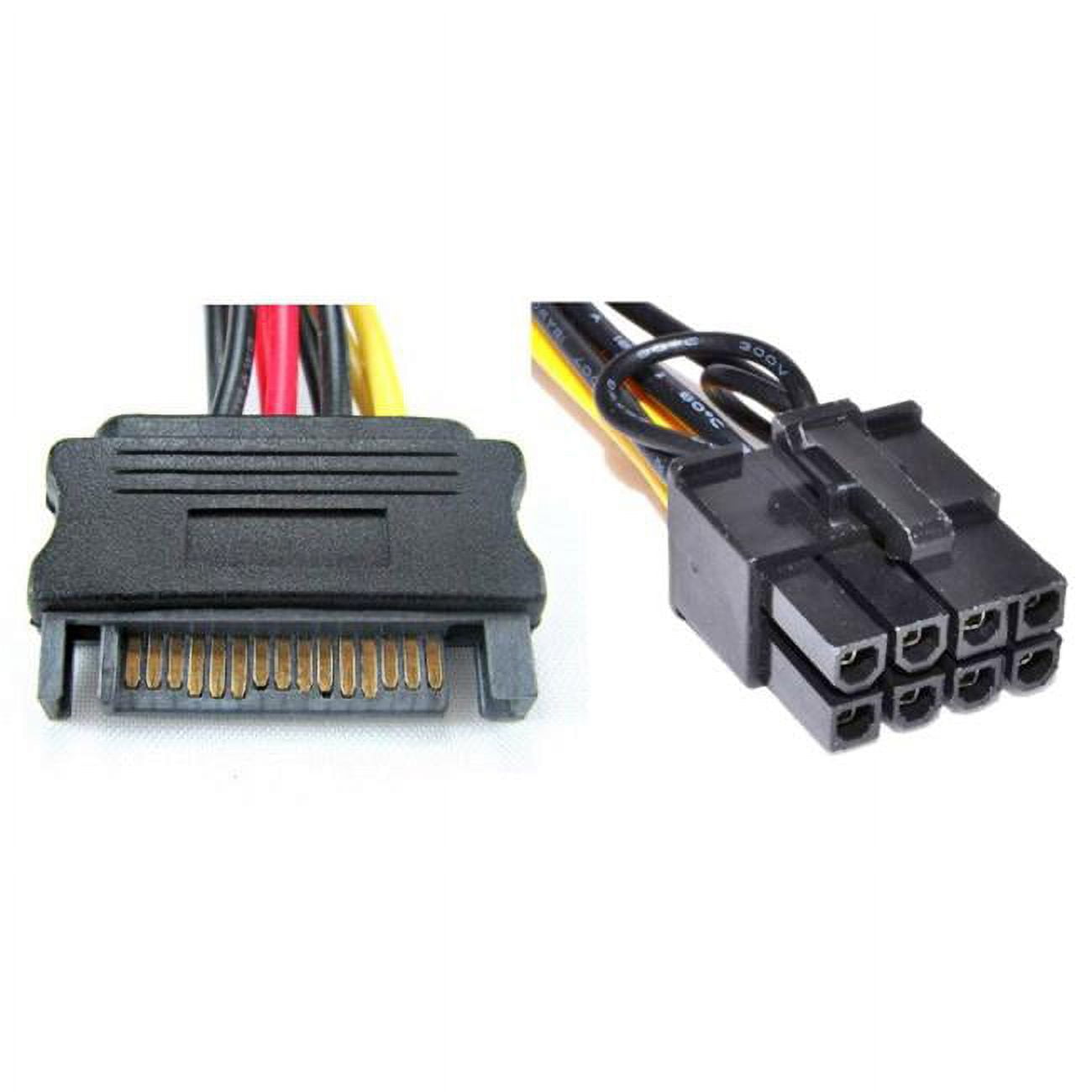 Works 22-100-40 SATA 15-Pin To PCI Express 6 Plus 2-Pin Cable Adapter ...