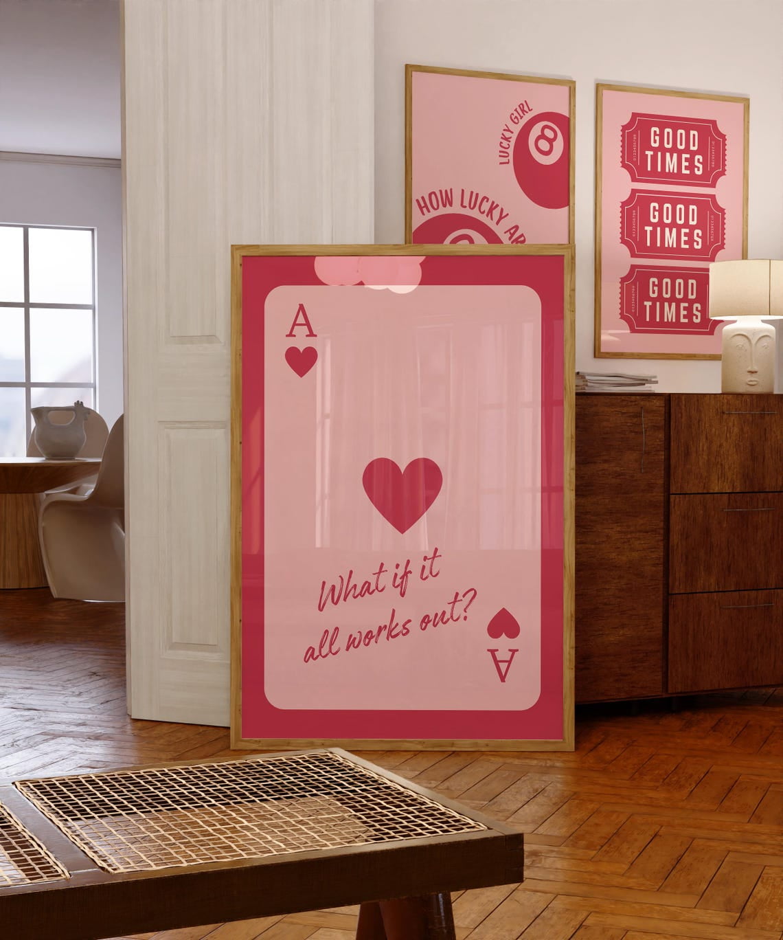 What If It All Works Out Art Print Trendy Playing Card Poster Retro ...