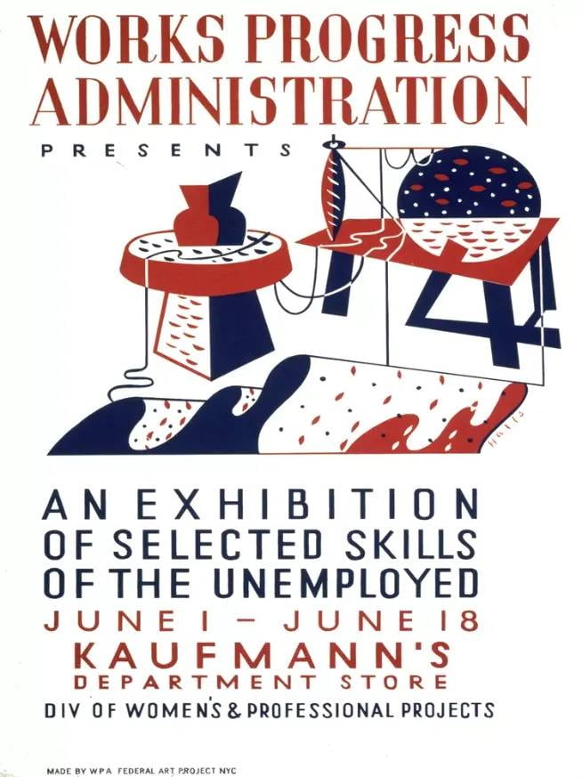 Works Progress Administration Poster. Fine Graphic Art. Interior Design. 16 x 24 Inch Poster ...