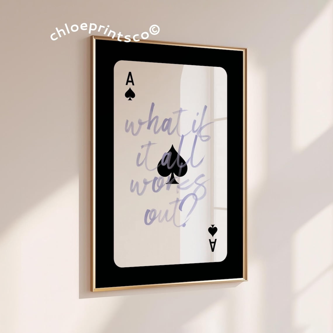 What If It All Works Out Purple Ace Of Spades Print Black And White ...