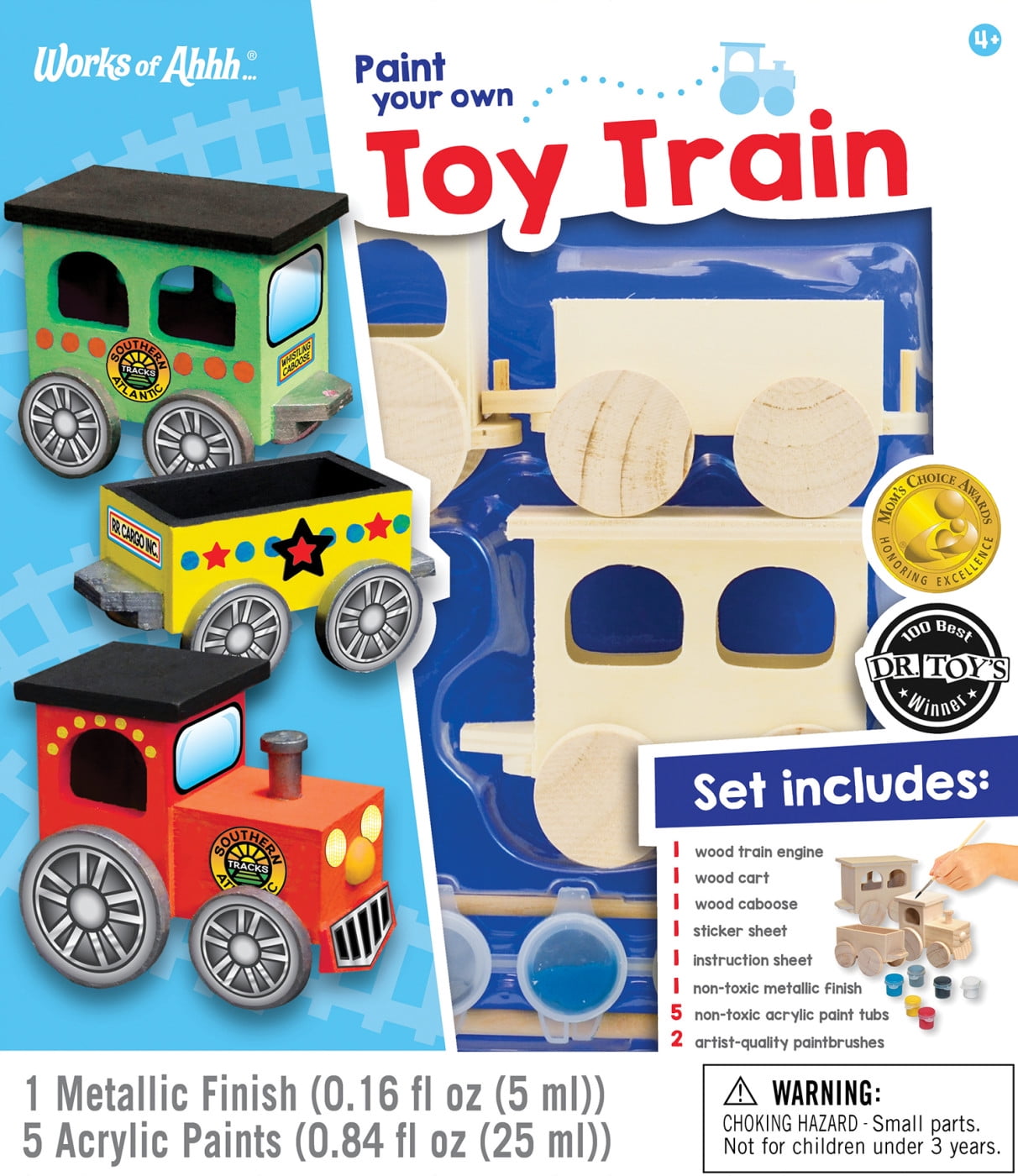 Works of Ahhh Craft Set - Toy Train Classic Wood Paint Kit - Walmart.com