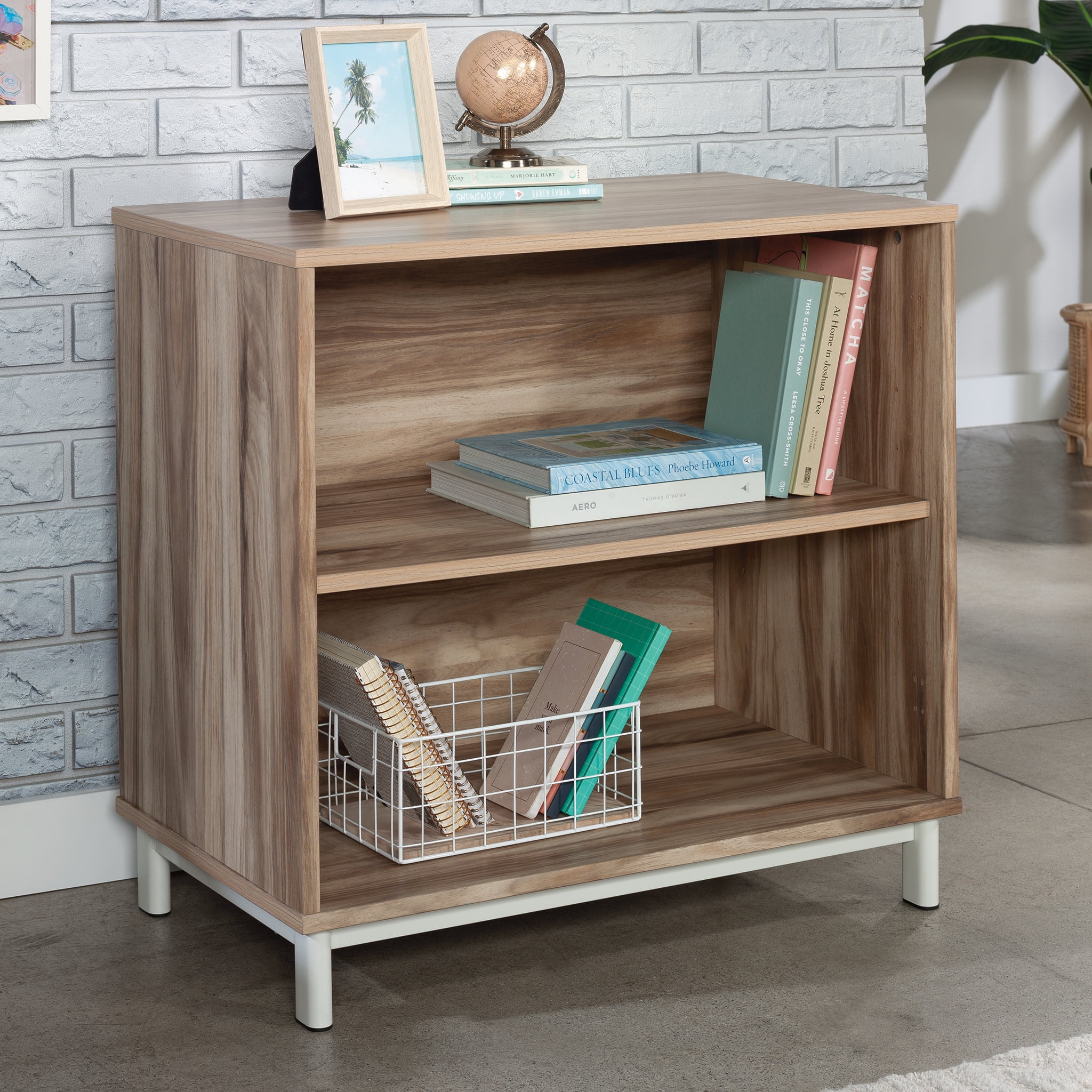 Worksense by Sauder Bergen Circle 2-Shelf Commercial Bookcase, Kiln ...