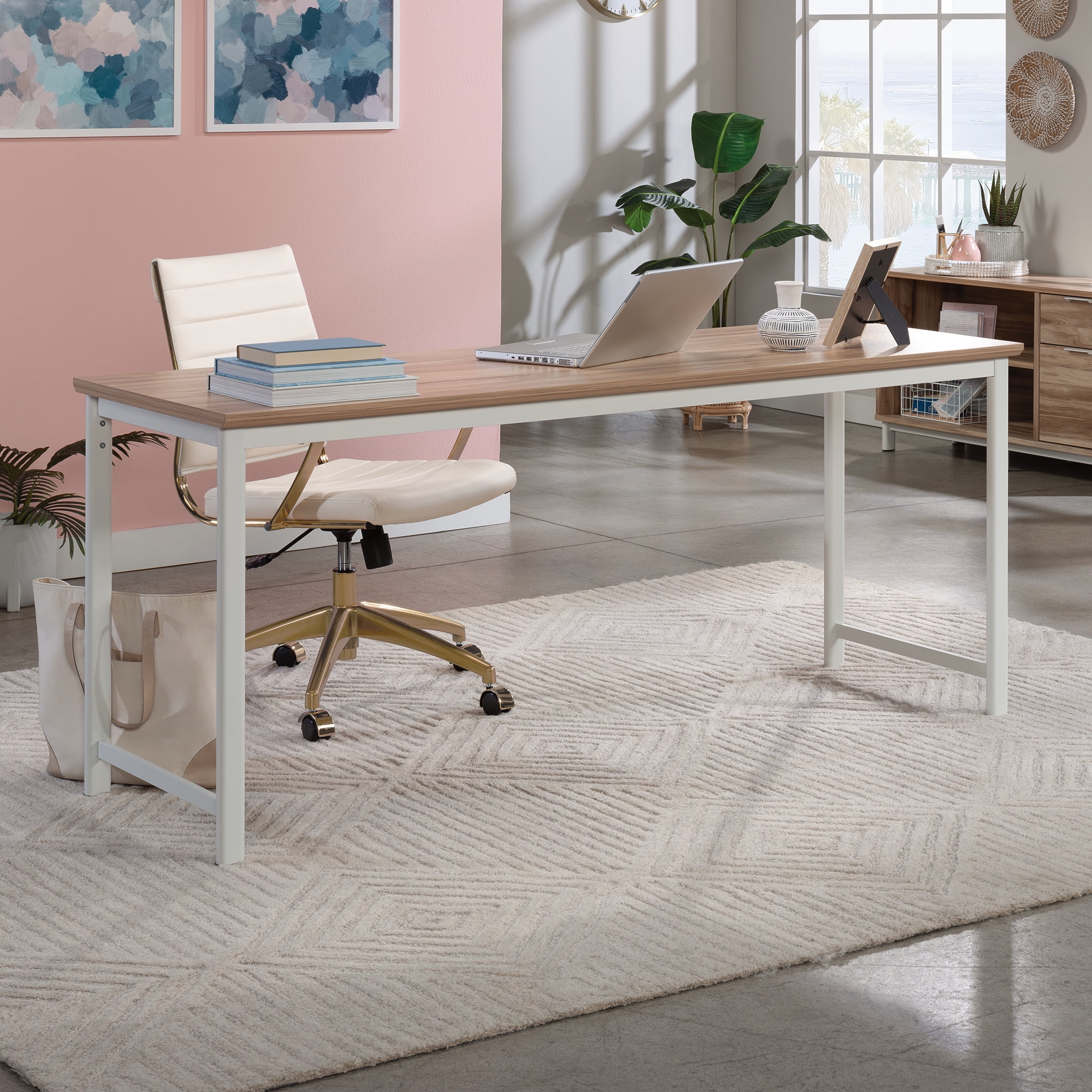 Worksense by Sauder Bergen Circle 72" x 24" Office Table/Desk, Kiln ...