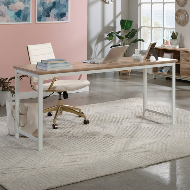 Worksense by Sauder Bergen Circle 72" x 24" Office Table/Desk in Kiln ...