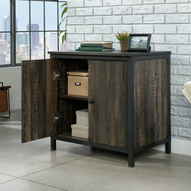 Worksense by Sauder Foundry Road 2-Door Commercial Cabinet, Carbon Oak ...