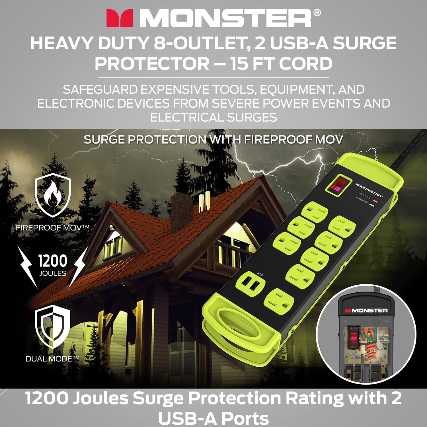 Workshop Heavy-Duty Garage Power Strip Surge Protector - Mountable ...