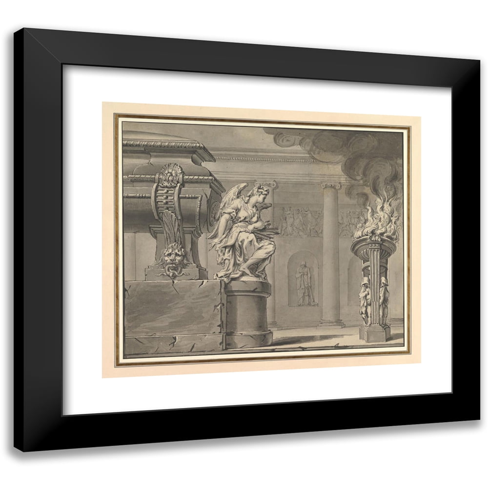 Workshop of Gilles-Marie Oppenord 14x12 Black Modern Framed Museum Art ...