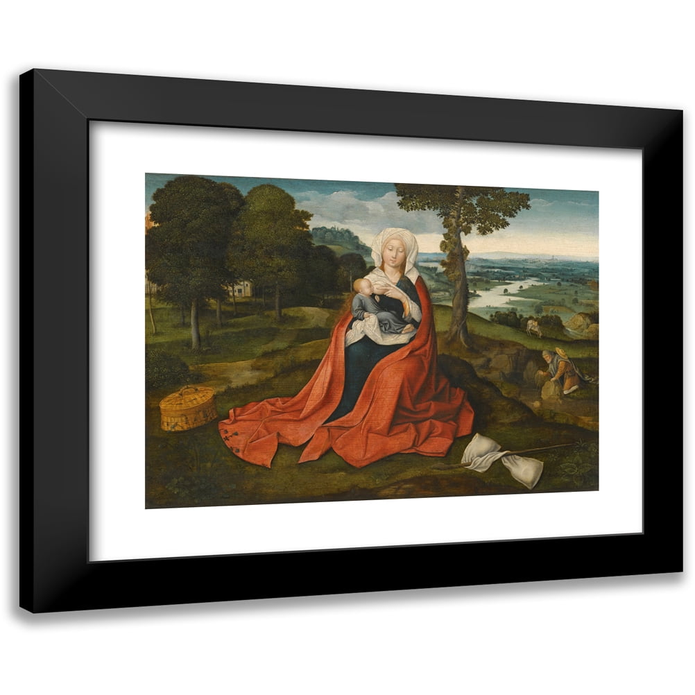 Workshop of Joachim Patinir 14x11 Black Modern Framed Museum Art Print Titled - Virgin and Child ...