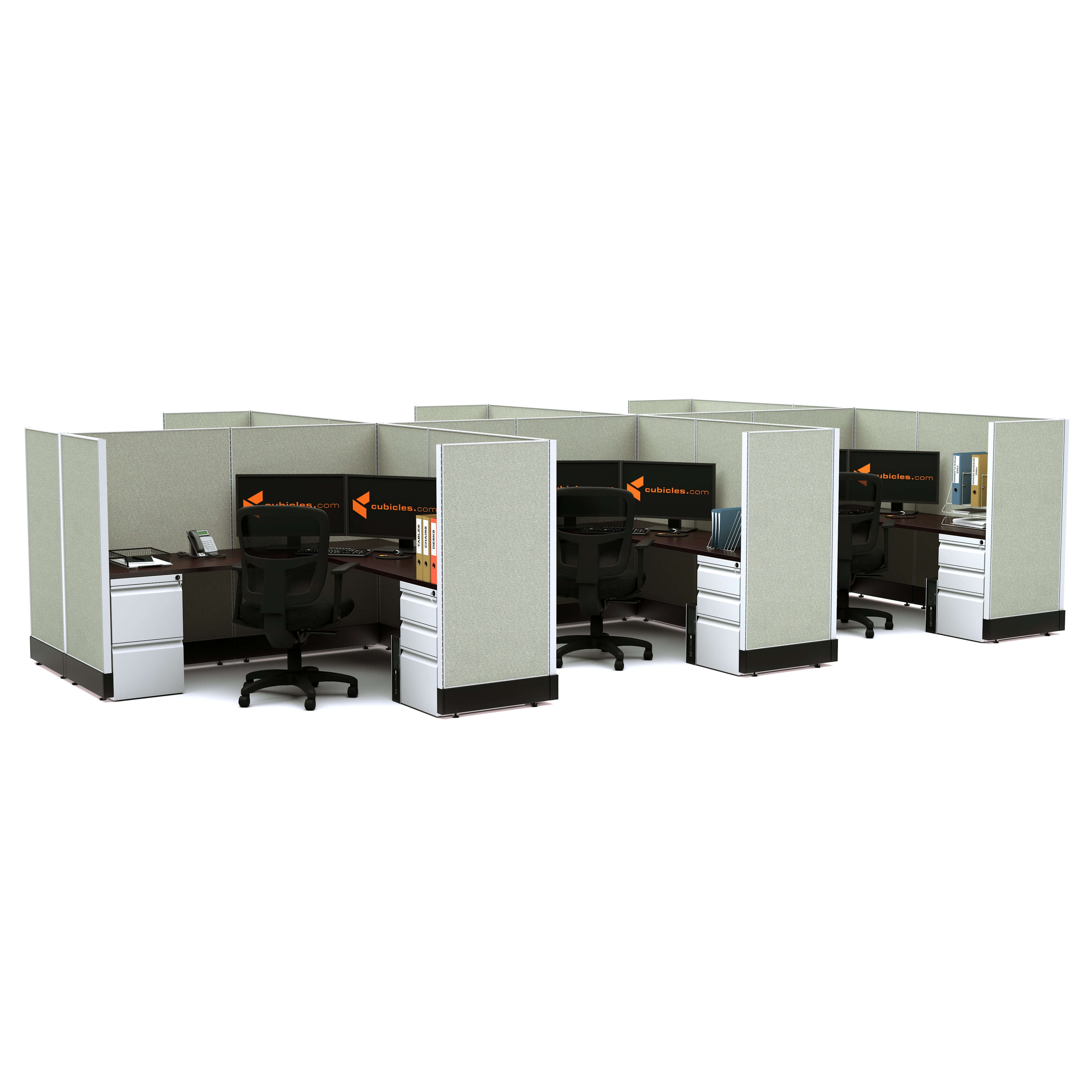 Workstation Desk 53H 6pack Cluster Powered Cubicles - Walmart.com