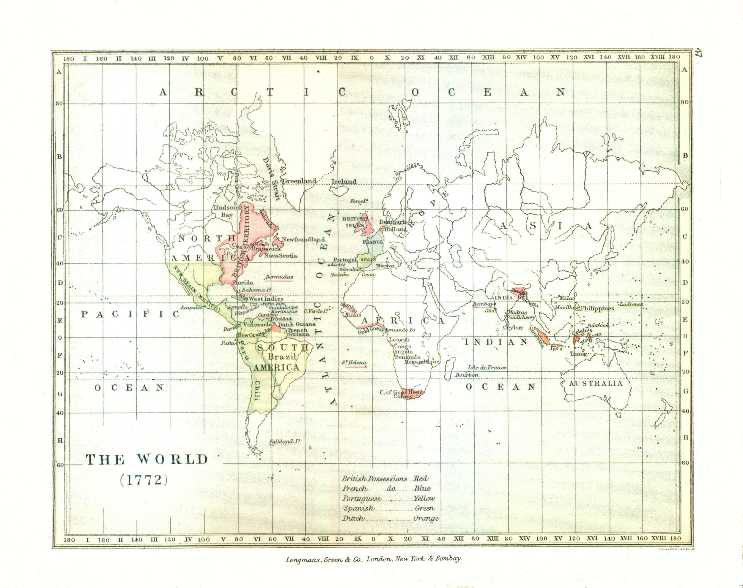 Historic Map - World 1772 - Gardiner 1902 - 29.03 x 23 - Vintage Wall ...