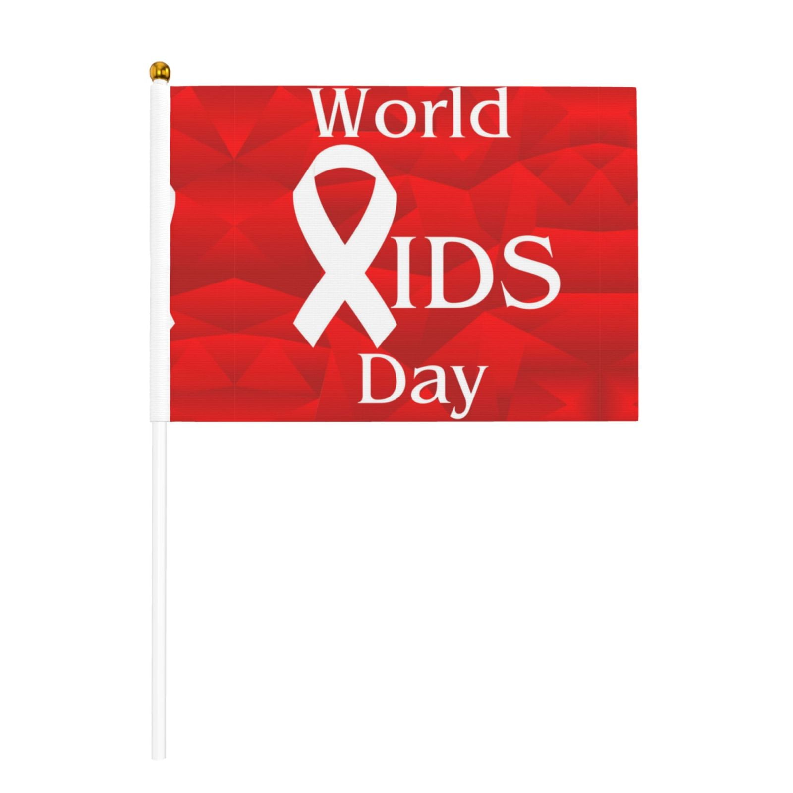 World Aids Day Awareness Red Ribbon Flag Small Mini Hand Held Flags ...