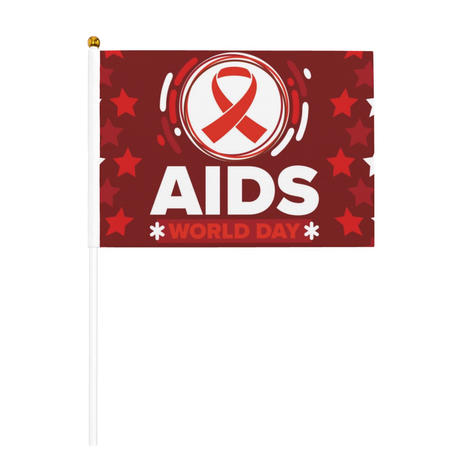 World Aids Day Awareness Red Ribbon Flag Small Mini Hand Held Flags ...