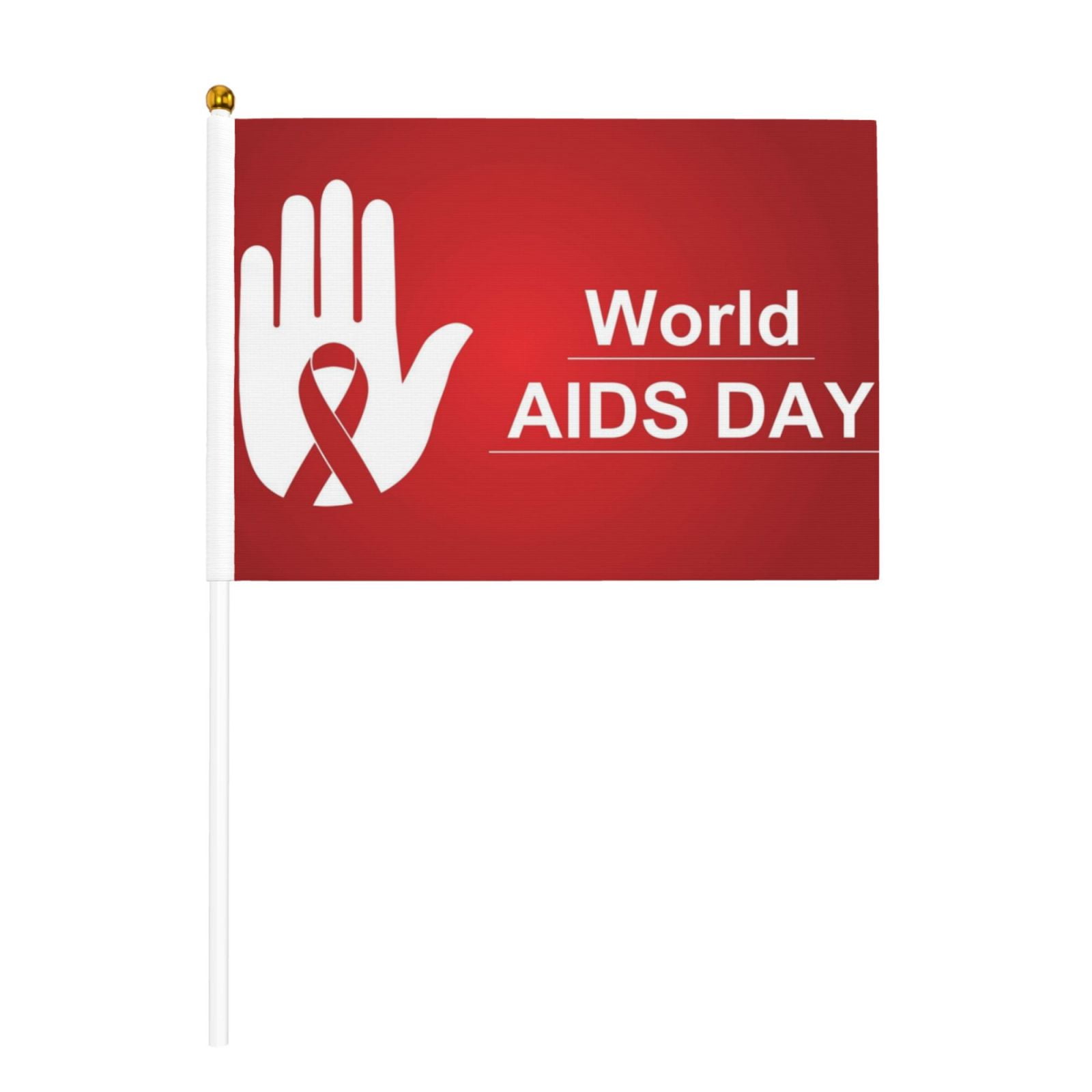 World Aids Day Awareness Red Ribbon Flag Small Mini Hand Held Flags ...