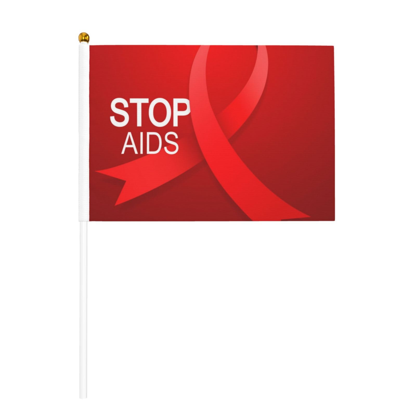 World Aids Day Awareness Red Ribbon Flag Small Mini Hand Held Flags ...