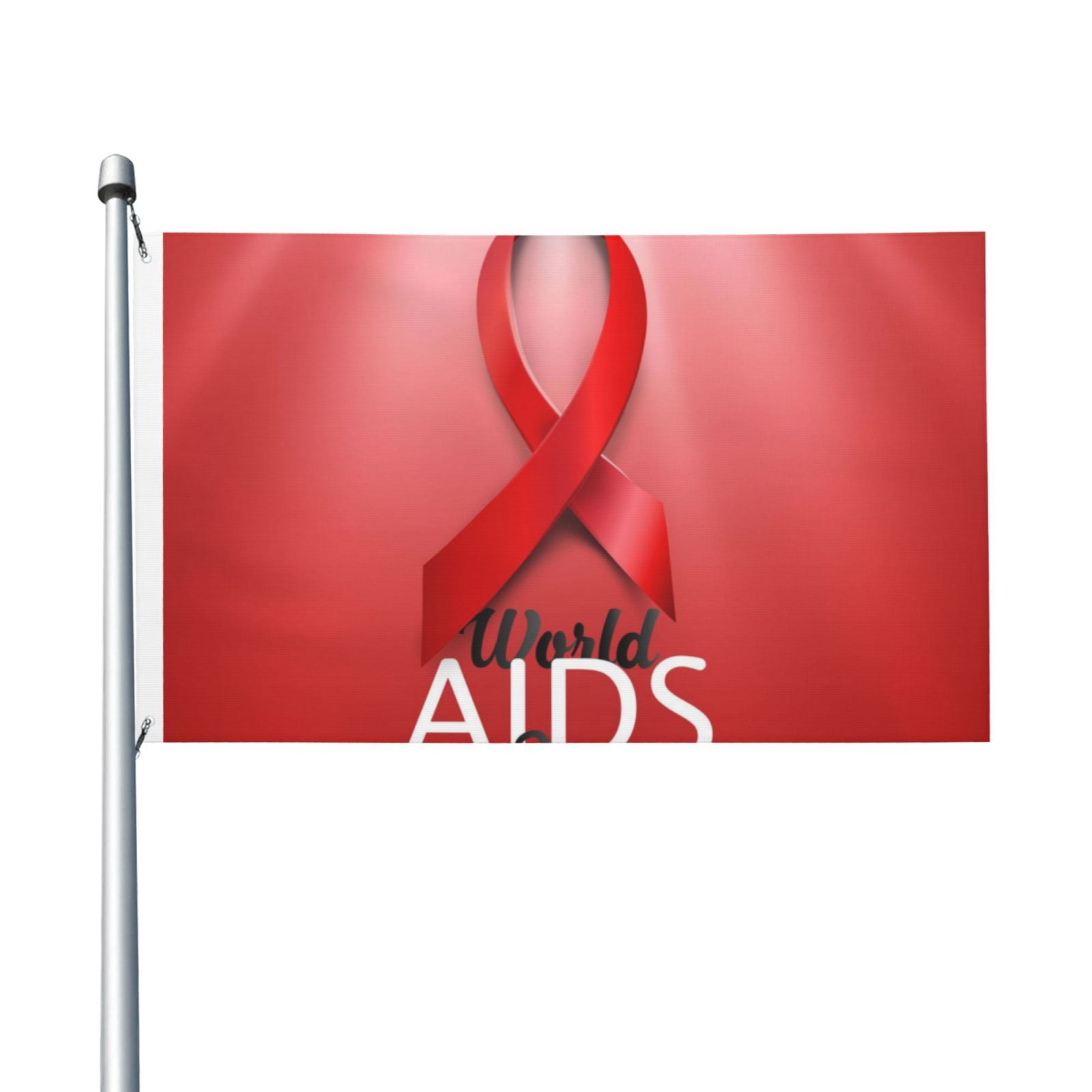 World Aids Day Awareness Red Ribbon Garden Flags 3x5 Ft Decoration ...