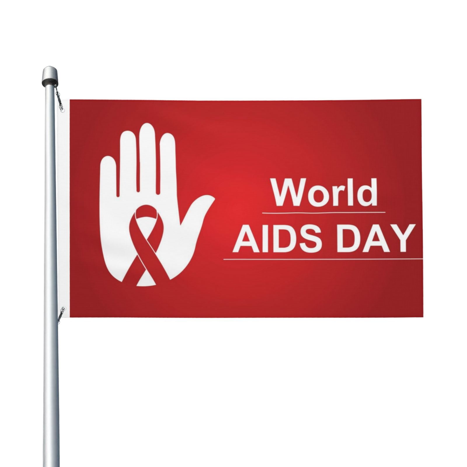 World Aids Day Awareness Red Ribbon Garden Flags 3x5 Ft Decoration ...