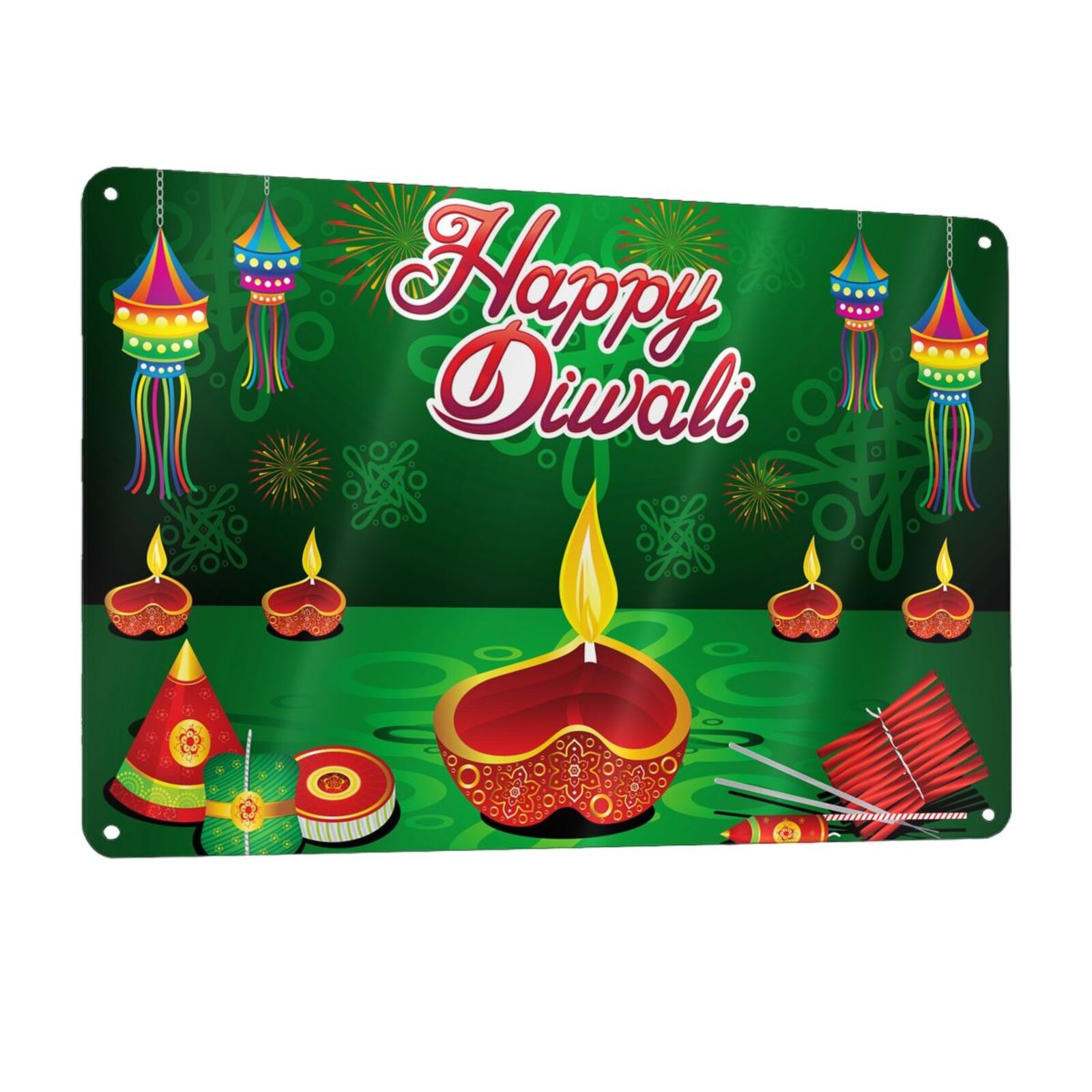 Happy Diwali Sign 12x8in Indoor Outdoor Metal Information For Road ...