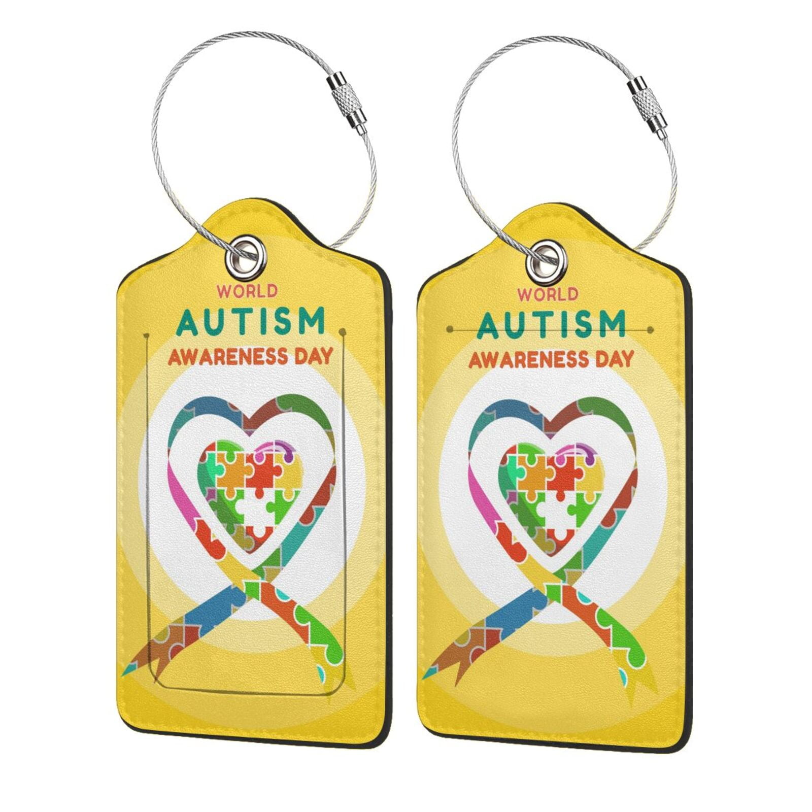 World Autism Awareness Day 2023 Luggage Tags for Suitcase PU Privacy ...