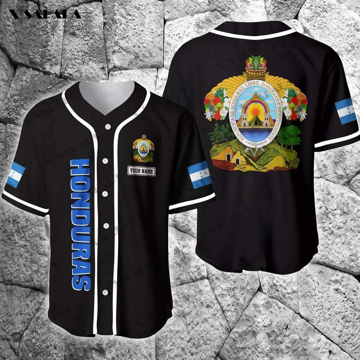 World Baseball Game Lover Honduras Country Style 3D Print Mesh Baseball ...