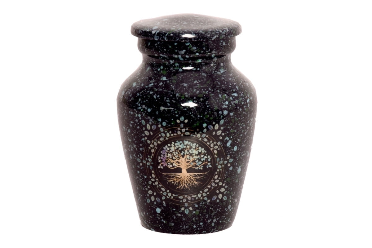 World Bazaar Tree of Life Black Small Keepsake Urns for Human Ashes ...