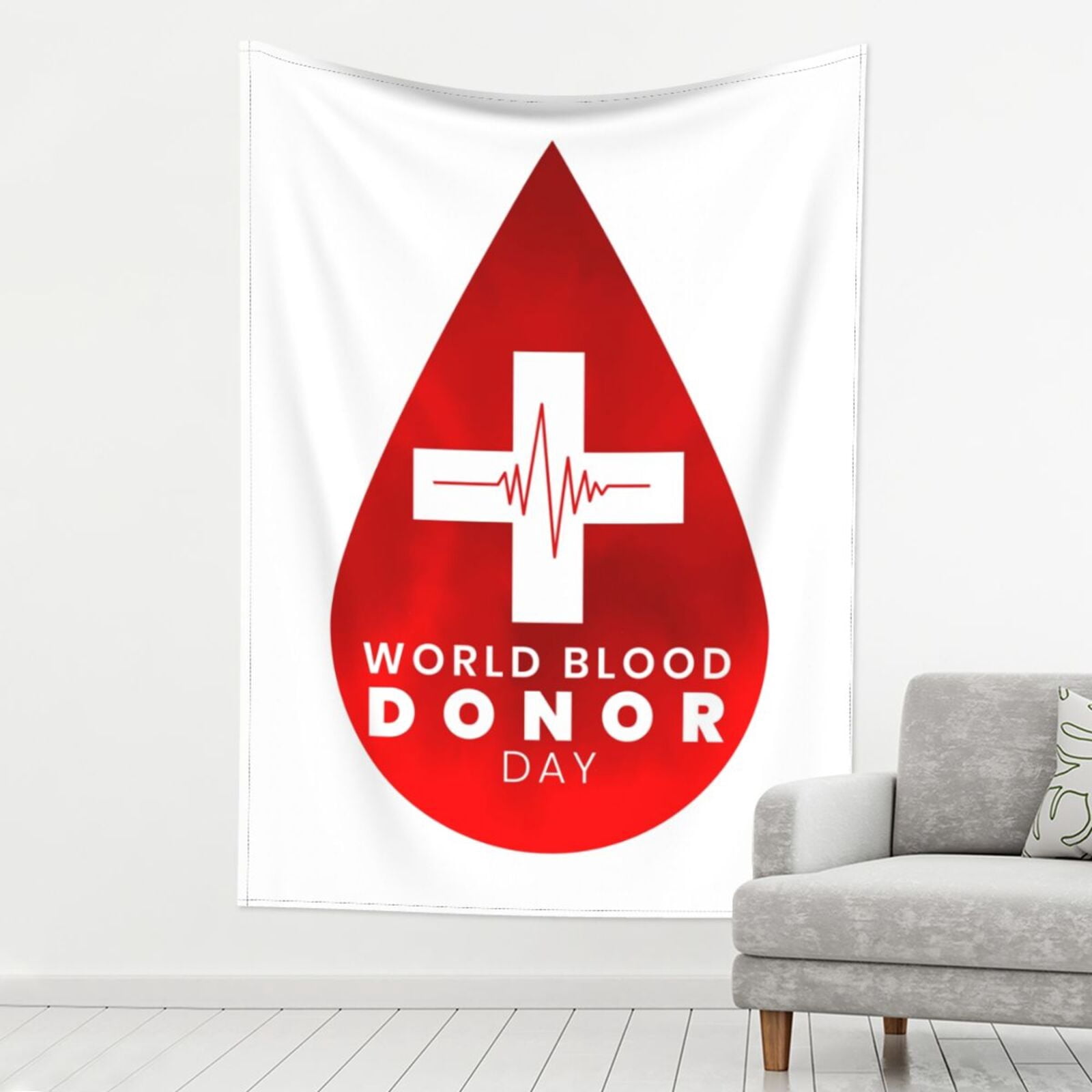 World Blood Donor Day Tapestry Banner Backdrop Flag Background ...